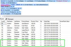 SQL Server Ranking Window Functions: ROW_NUMBER, RANK, DENSE_RANK, NTILE